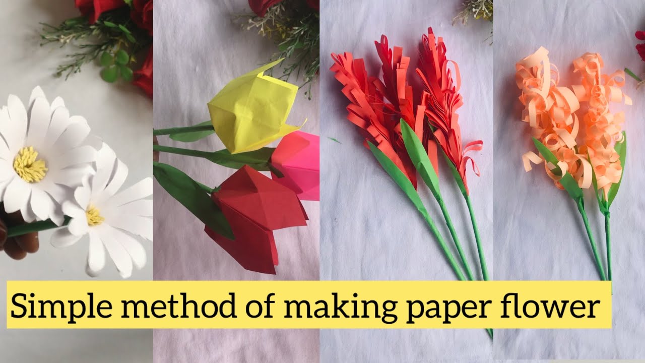 Simple method of making paper flowers🌷#craftyhome #diy #paperflower ...