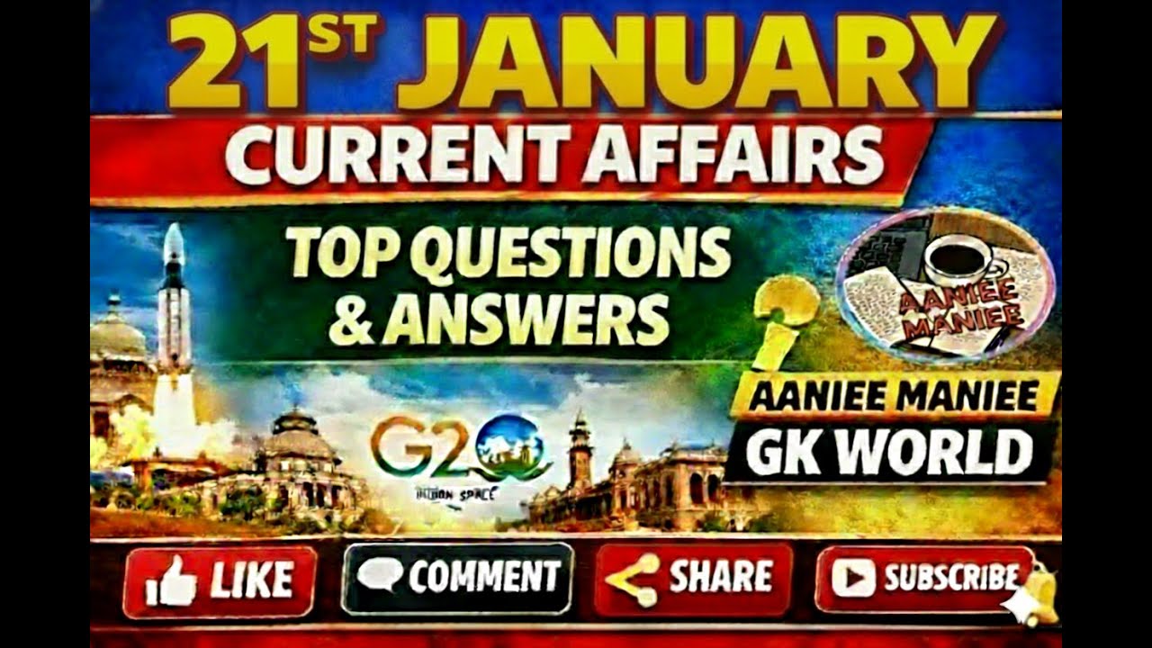 21 January 2026 Current Affairs | Nitin Nabin New BJP President ...