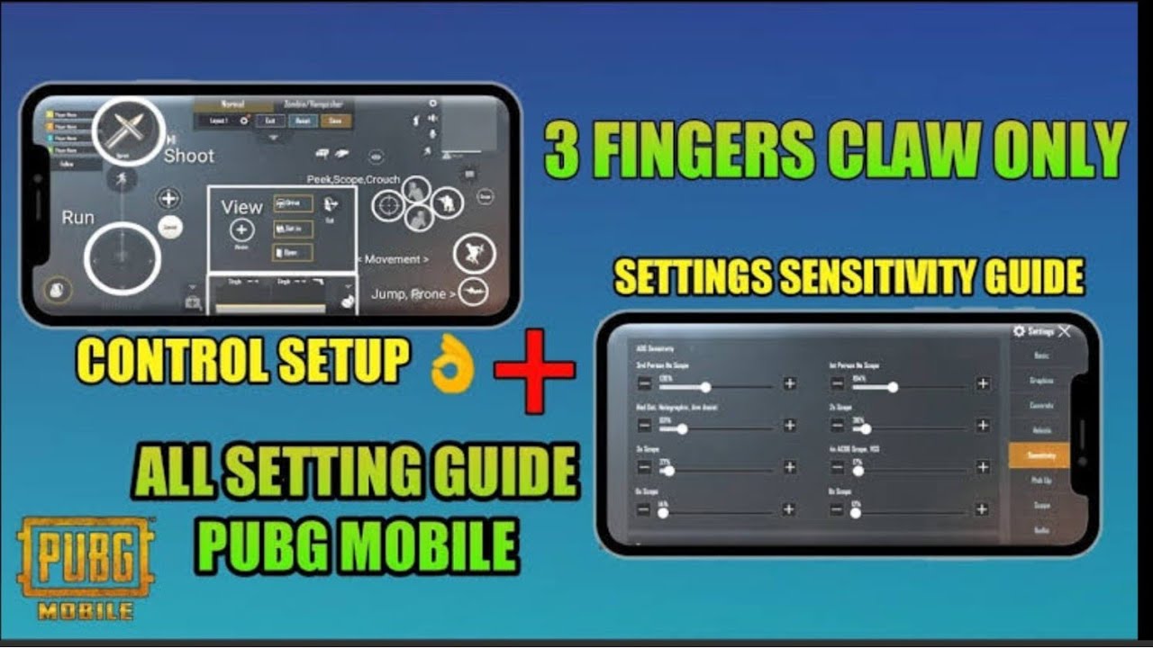 PUBG MOBILE BEST 3 FINGER SETTING / SET UP SENSITIVITY SETTING - YouTube