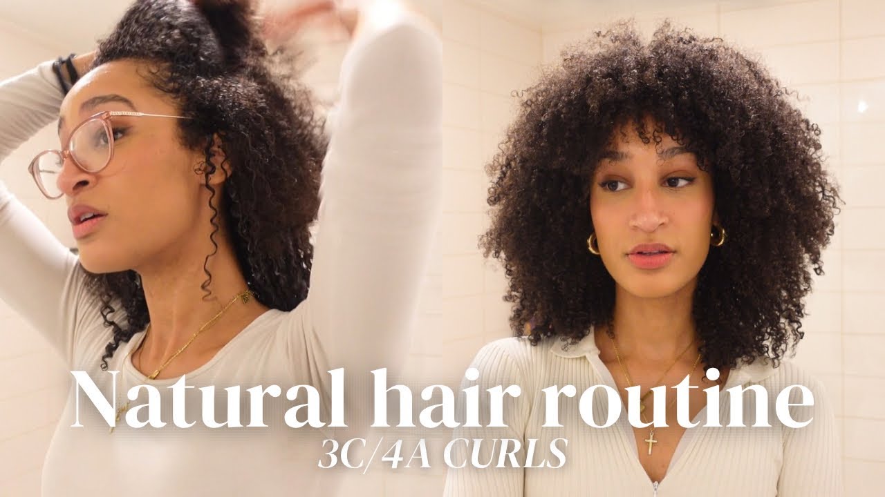 My curly hair routine | Round shape with bangs, 3c/4a curls - YouTube