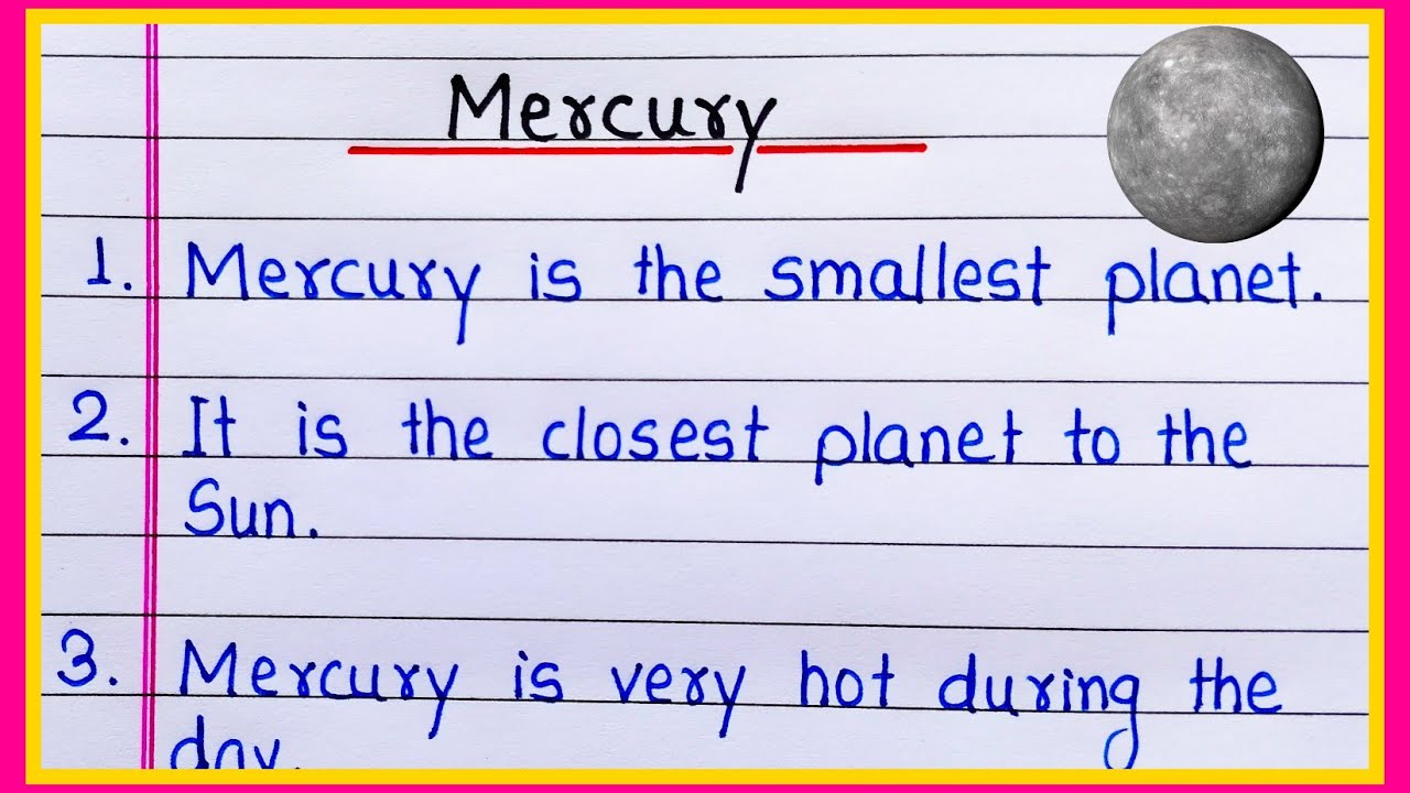 10 lines on Mercury in English | Few lines about Mercury planet | Essay ...