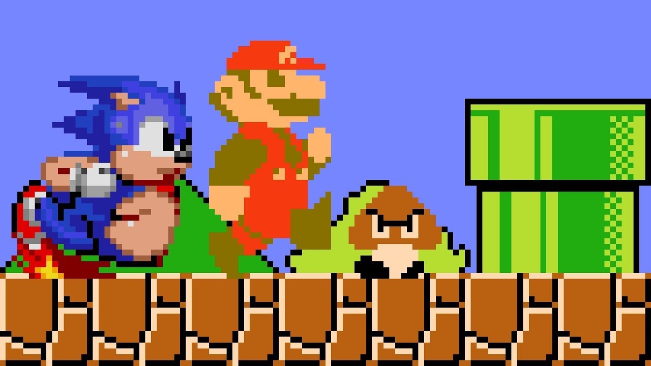 Fat Mario & Fat Sonic in Super Mario Bros. 1 (Sonic Boll 1.9.3). ᴴᴰ ...