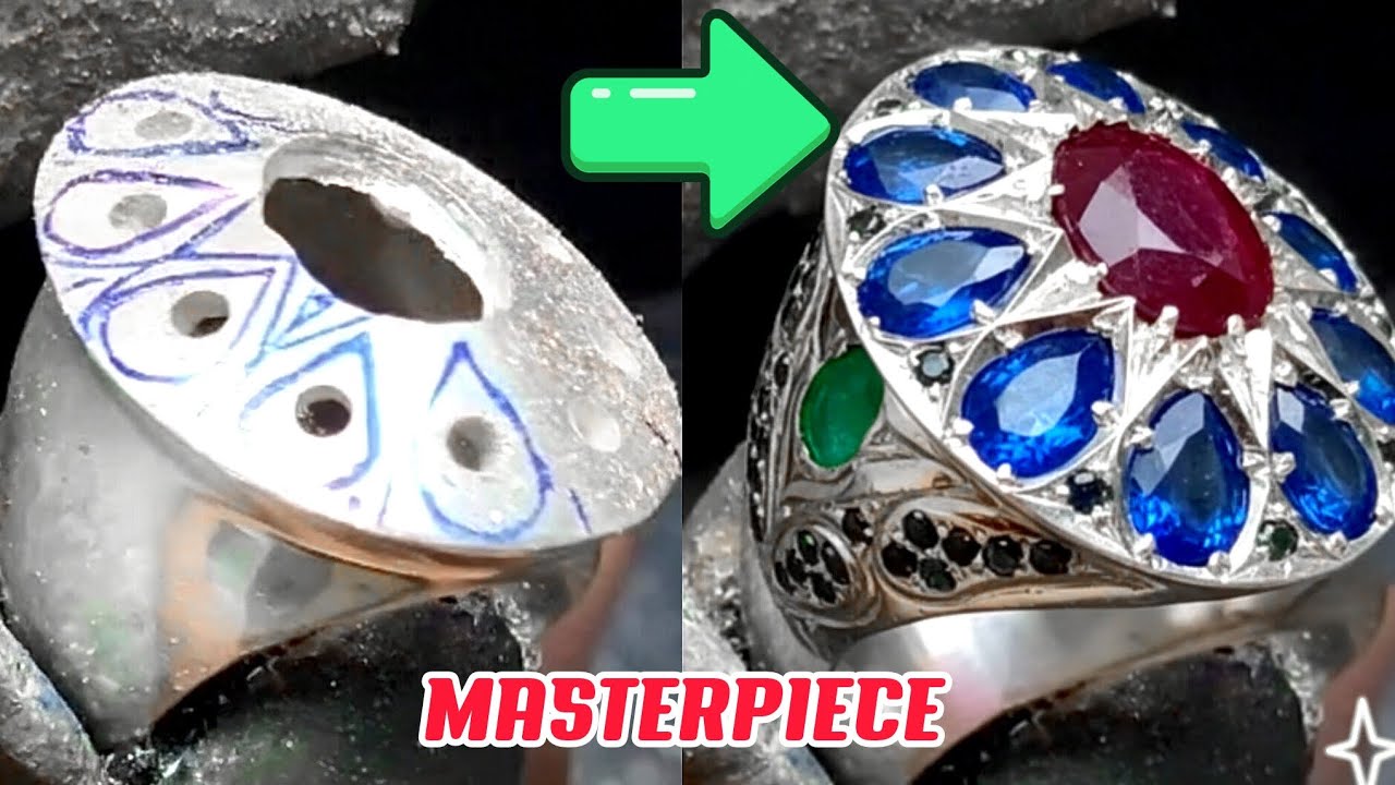 I used some extra gems - making a unique multi-jewel ring - YouTube