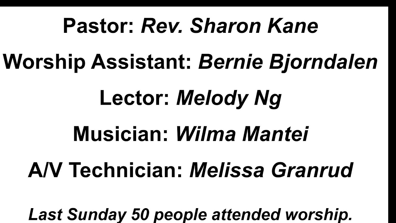 Sunday, May 4, 2025 Worship Service Trinity Lutheran Church Estevan ...