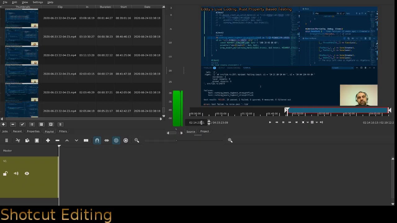 [Shotcut] Video Editing the stream on Rust property based testing ...