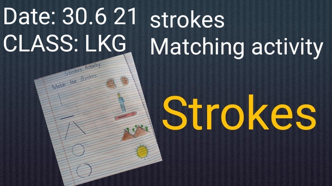 pre writing skills/ Strokes activity /Identifying the strokes/ matching ...