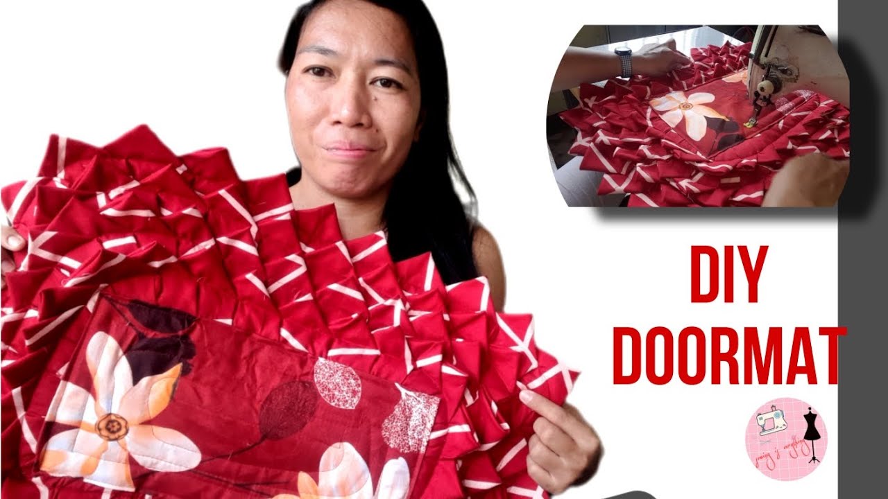 How to make scrap fabric doormat[Paano tumahi ng retasong doormat[Rug ...