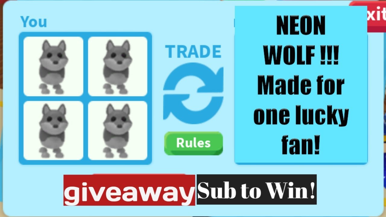 Wolf Becoming Neon in ADOPT ME! (Read desc) - YouTube