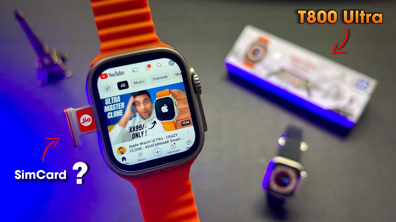 T800 🔥 Ultra Smart Watch me Sim Card Kaise lagaye | T800 Ultra Me ...
