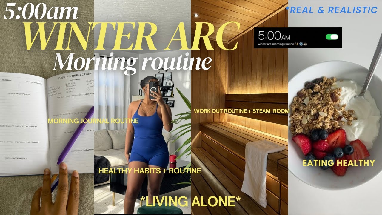 5:00am winter arc morning routine ️🤍 - healthy habits, productive ...
