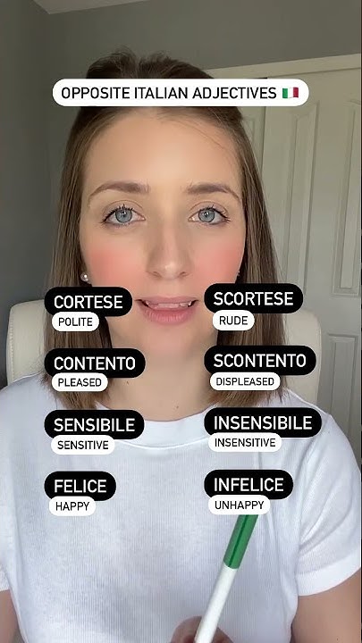 Opposite Italian adjectives #shorts - YouTube