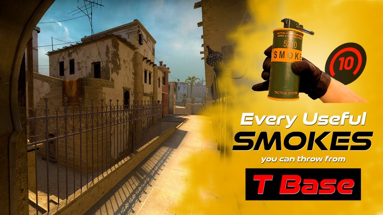 CS2 - Mirage Useful META Smokes From T base - YouTube