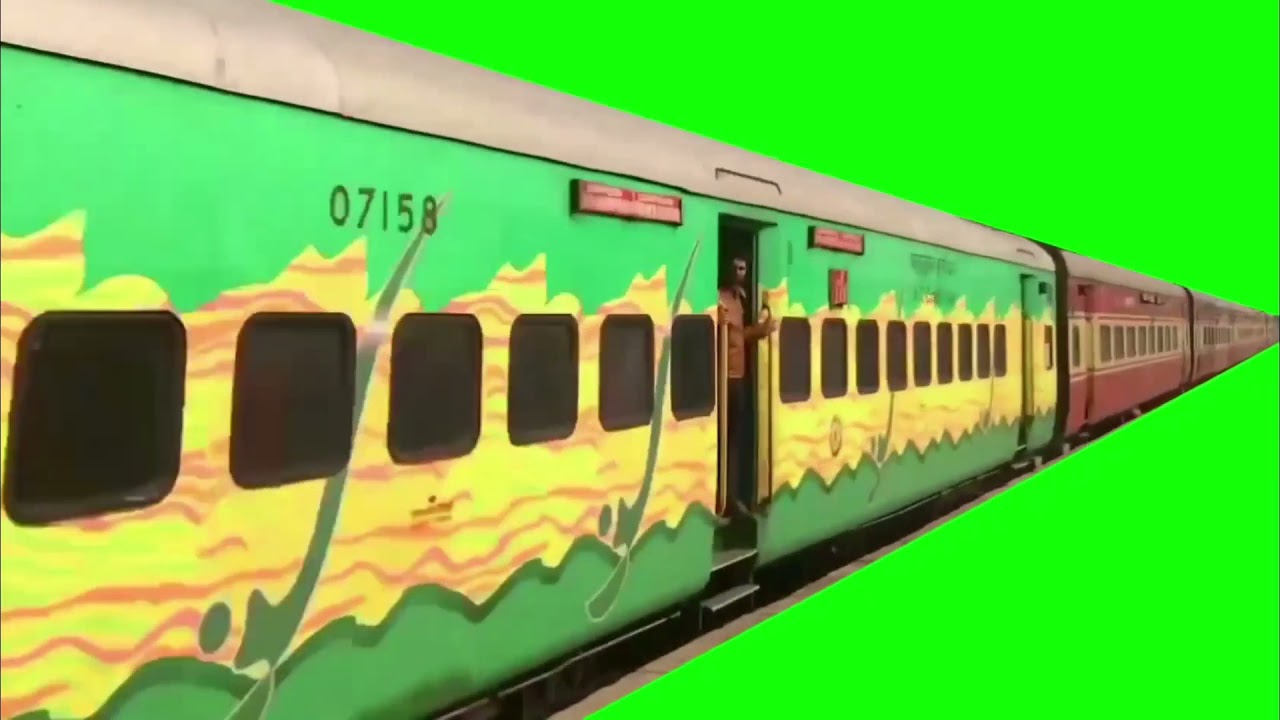 HD Green screen Train running on Track || animated Green Screen Train ...