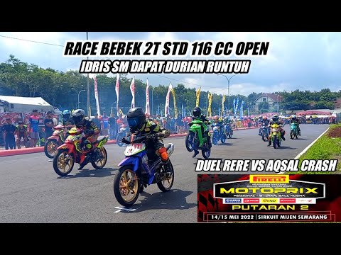 Duel Rere Vs Aqsal di Race Bebek 2T Std 116 cc OPEN. MotoPrix Seri 2 Mijen Semarang 2022