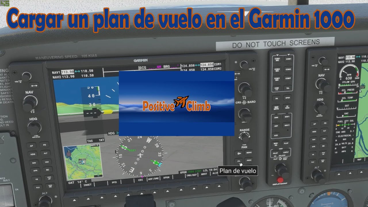 Tutorial | CESSNA 172 GARMIN 1000 | Como cargar un plan de vuelo en el ...