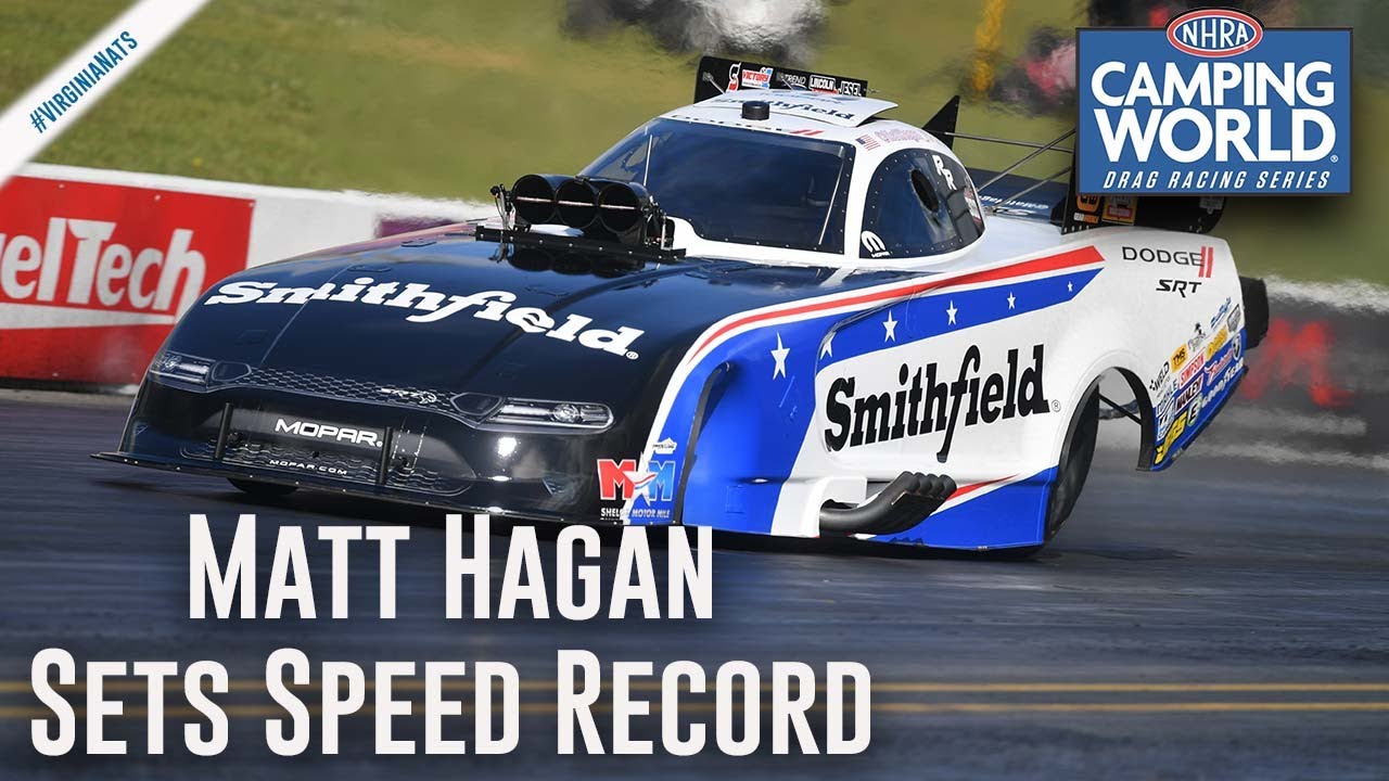 Matt Hagan sets track speed record in Richmond - YouTube