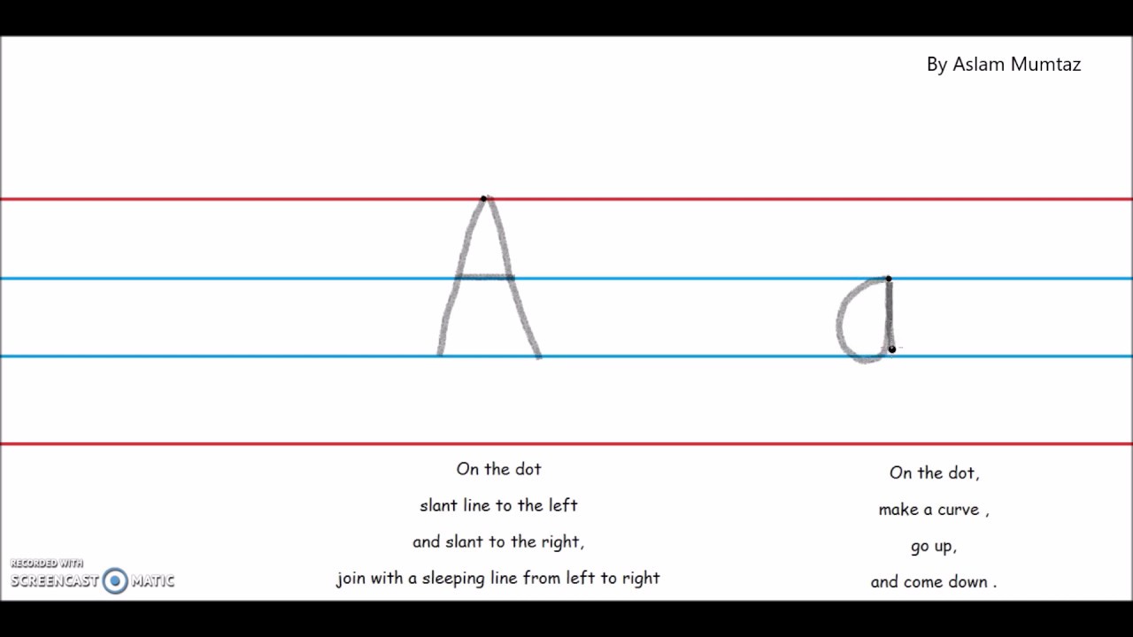Formation Of Letters | Aa | English Alphabet | Kindergarten - YouTube