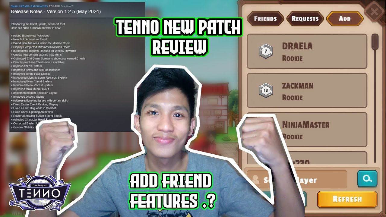 TENNO NEW PATCH REVIEW !!! ADD FRIEND FEATURES .? HEAD SIZE ADJUSTMENT ...