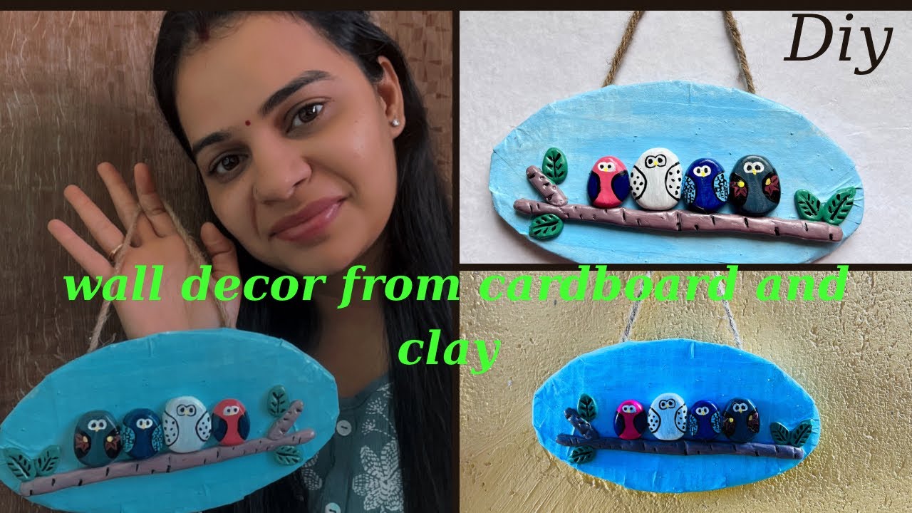 DIY | Wall decor | Handmade | Cardboard and clay art piece - YouTube