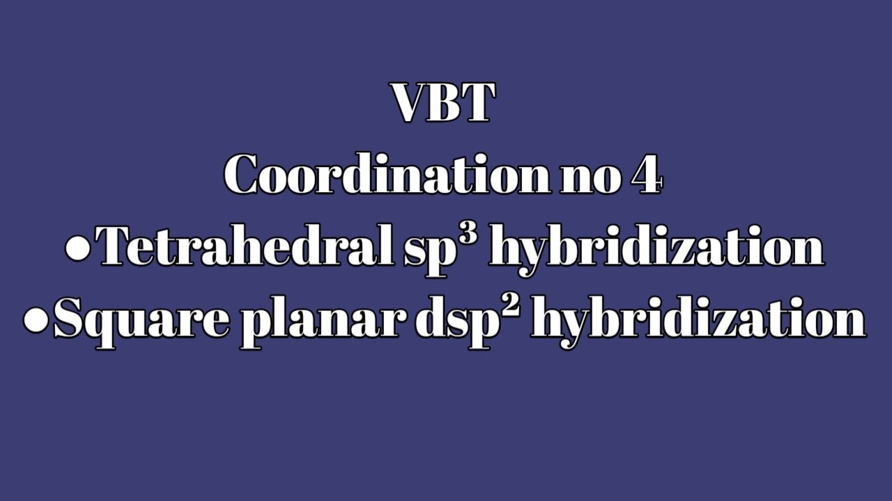 Coordination no 4 |sp³ and dsp² hybridization| coordination compound ...
