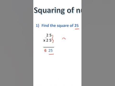 Squaring numbers ending with 5- Vedic Maths. Watch full video on channel - YouTube