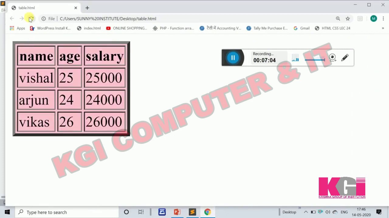 INTERNET - Table Tag in HTML - YouTube