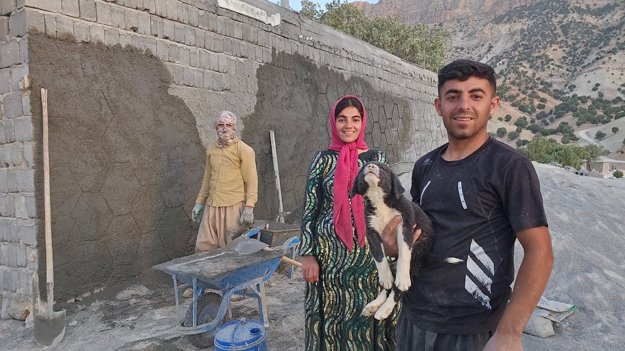 The masterpiece of the cement of the nomadic wall🔥Rural Life - YouTube