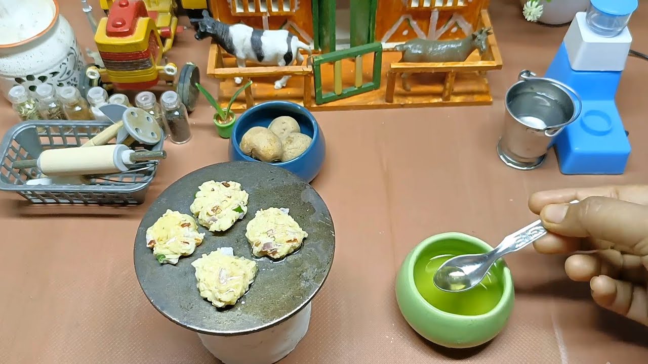 potato lachcha tikki|mini kitchen food|mini kitchen cooking|mini ...
