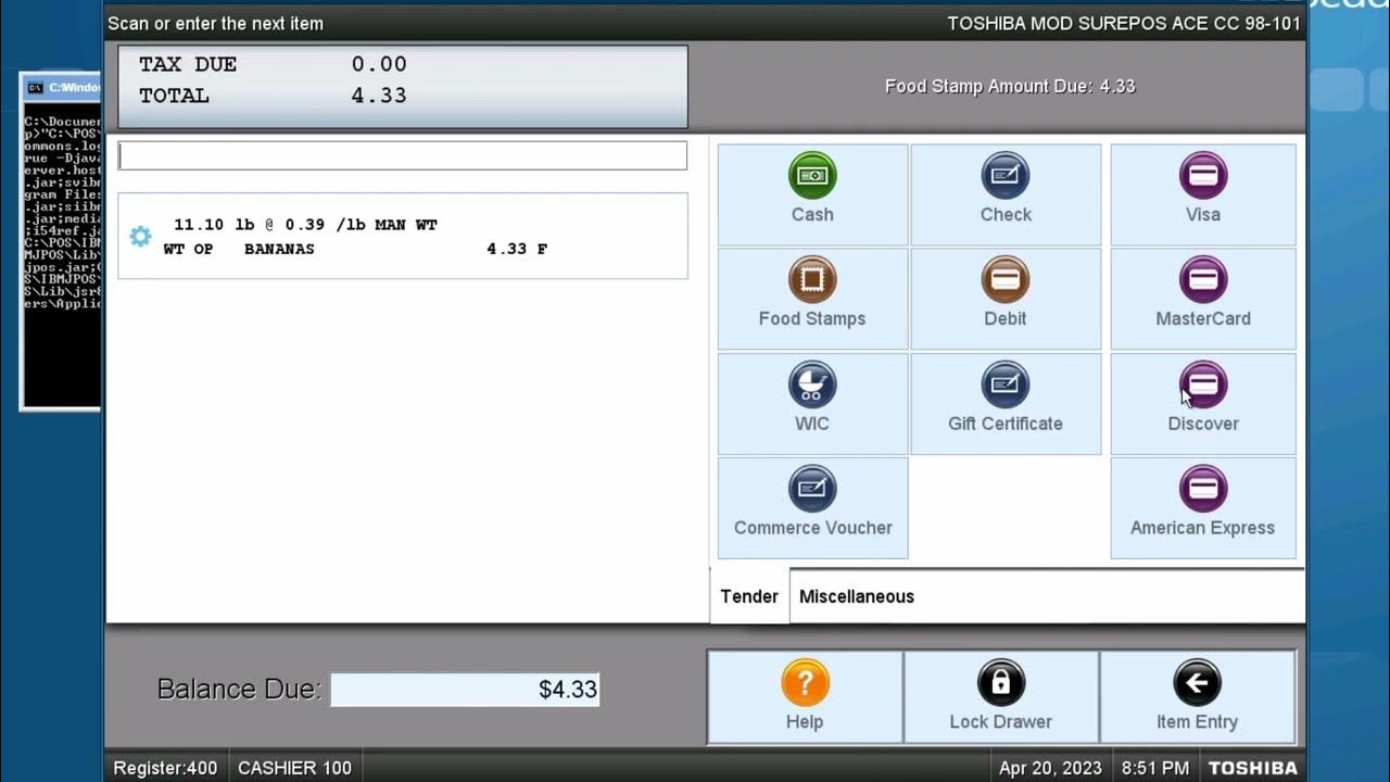 IBM/Toshiba SurePOS ACE Close and Some Transactions with Store Integrator - YouTube