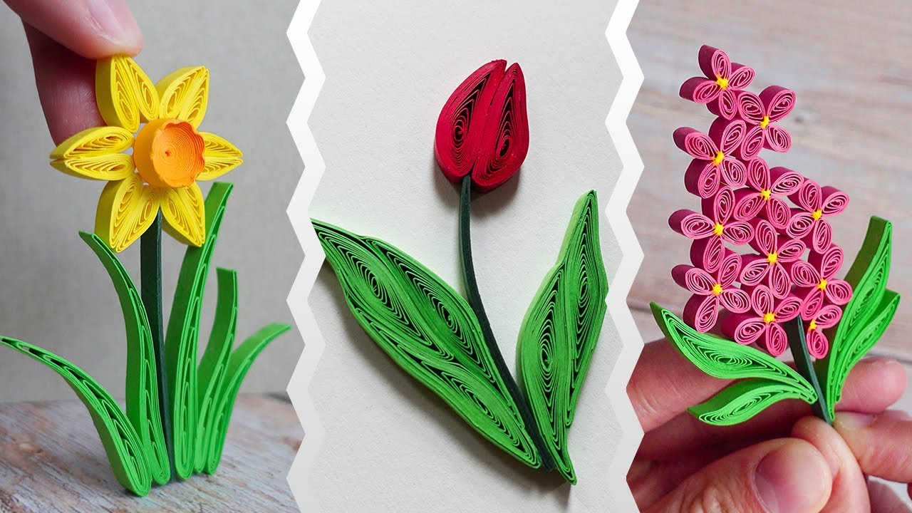 DIY Spring Paper Quilling Flowers - Card Making Ideas - YouTube