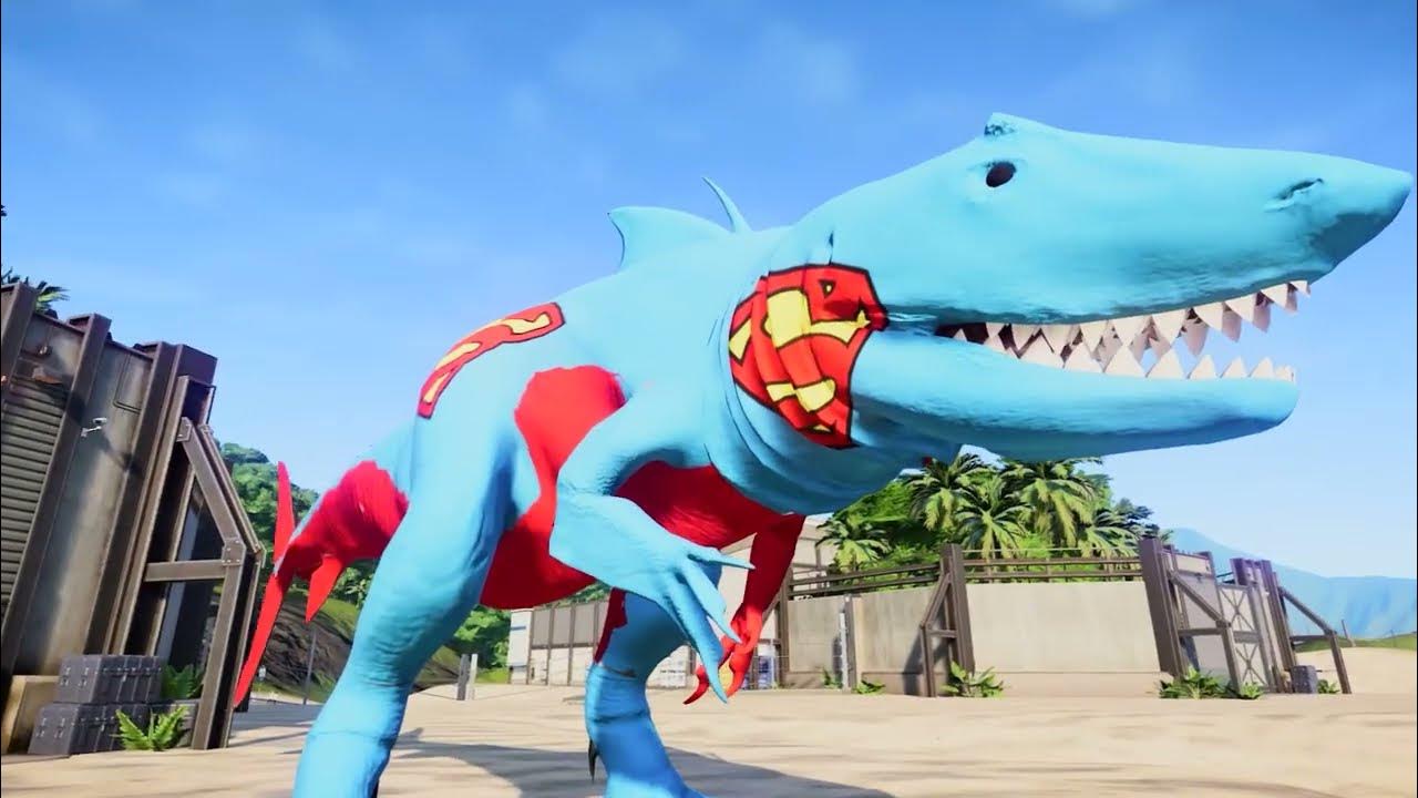 Superman Megalodon Shark Release In Jurassic Park Fight Vs Red Skull