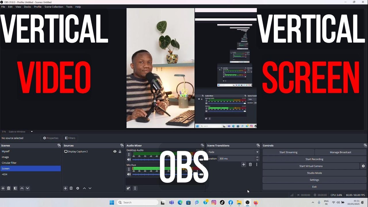 How to Record Screen in Vertical Format in OBS (Portrait Video Capture ...