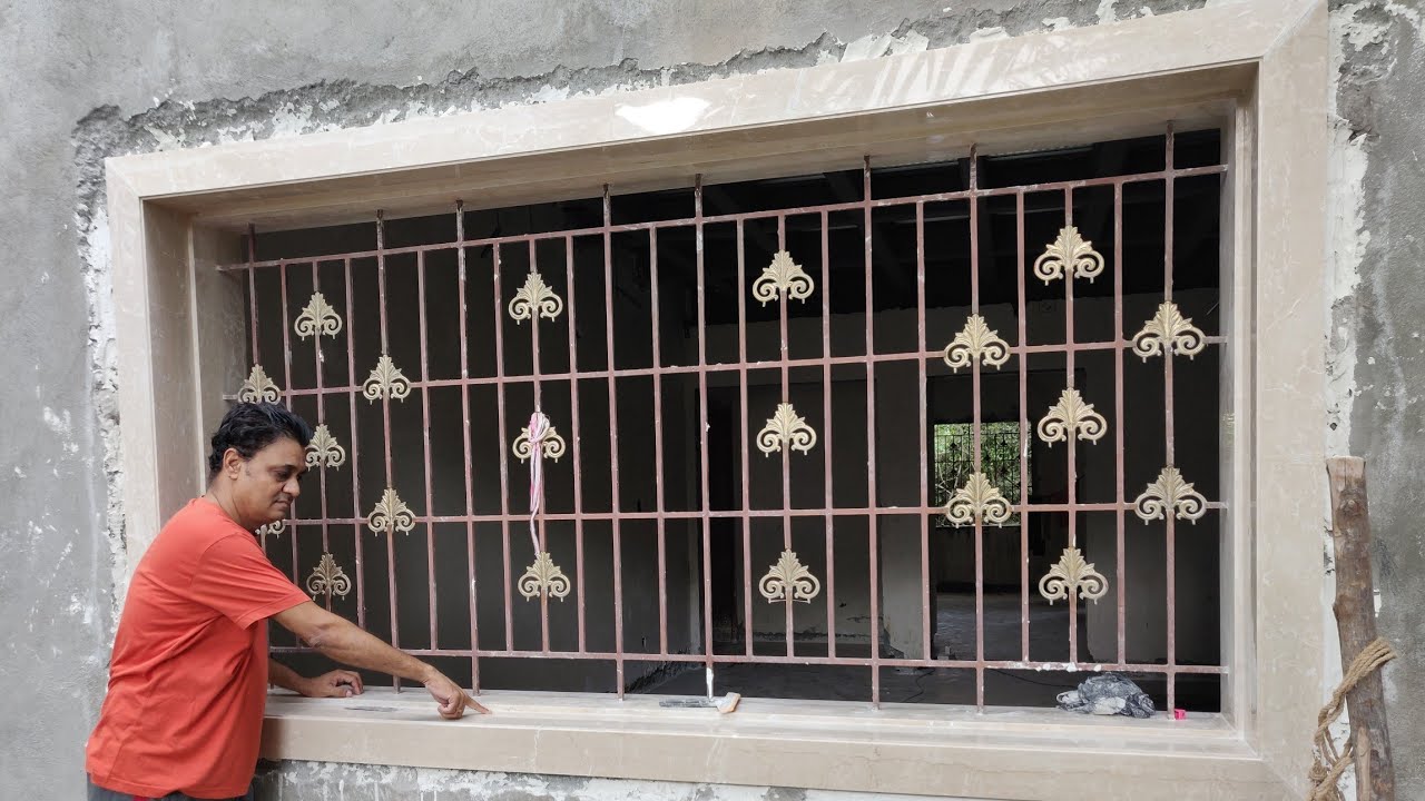 Italian marble window frame and grill design with price - YouTube