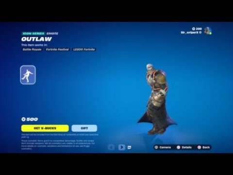 Fortnite outlaw Emote - YouTube