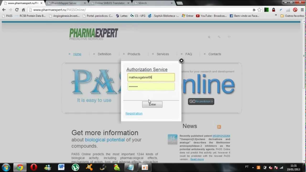 Predição atividade biológica (Pass, Pharmmapper e Sea) - YouTube