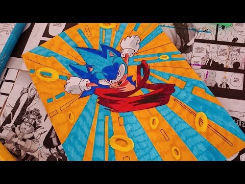 Speed Drawing Sonic - YouTube