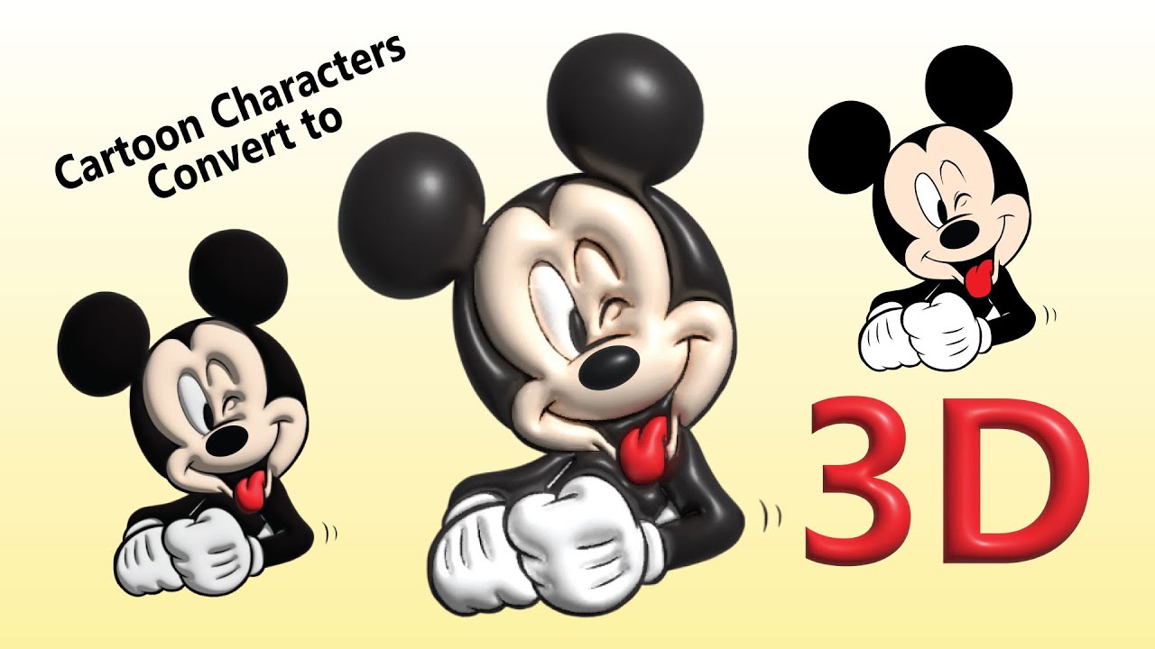 Cartoon Convert to 3d | Micky Mouse | 3d & Materials | Adobe ...