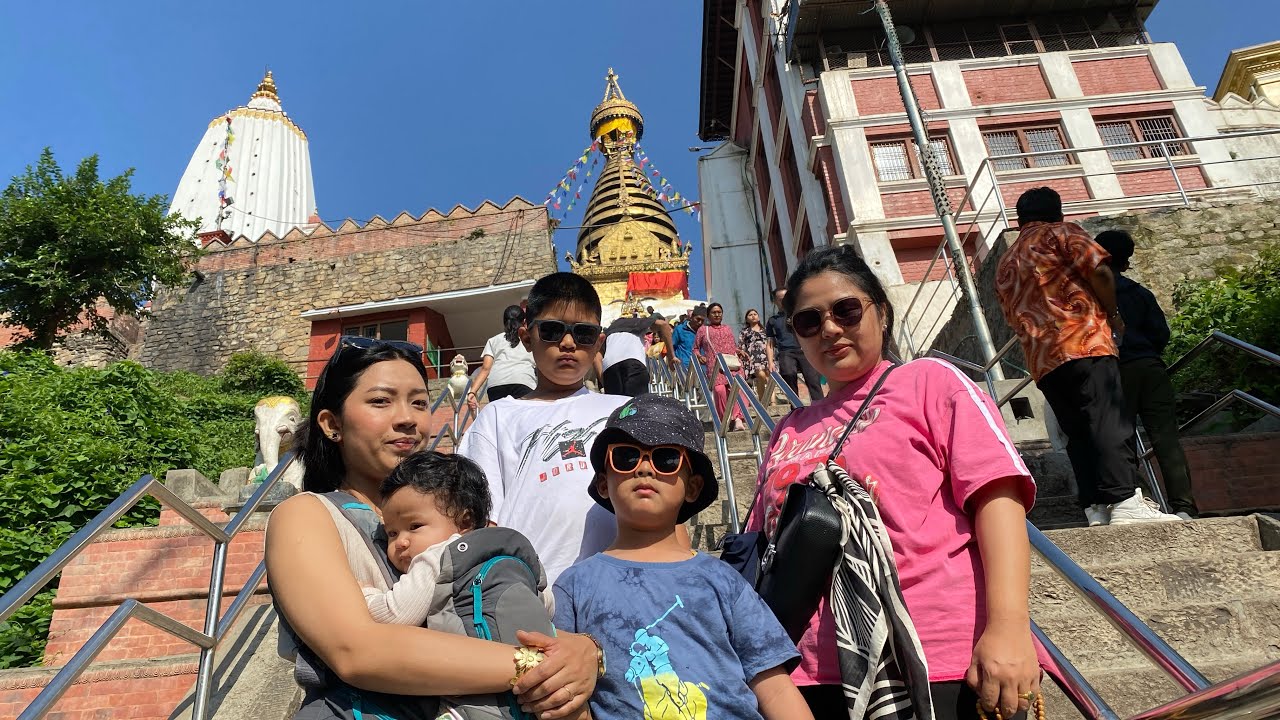 My sister first swoyambhu kora // monkey temple //🐒 - YouTube