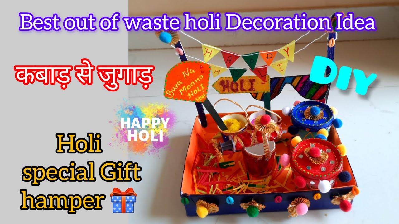 Easy holi festival giftidea #होली decoration idea #diy holi platter # ...