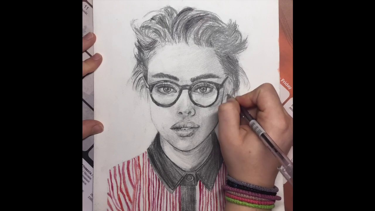 GCSE Art portrait time-lapse - YouTube