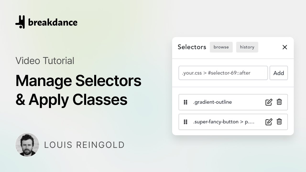 How To Manage Custom Css Selectors And Apply Classes In Breakdance Youtube