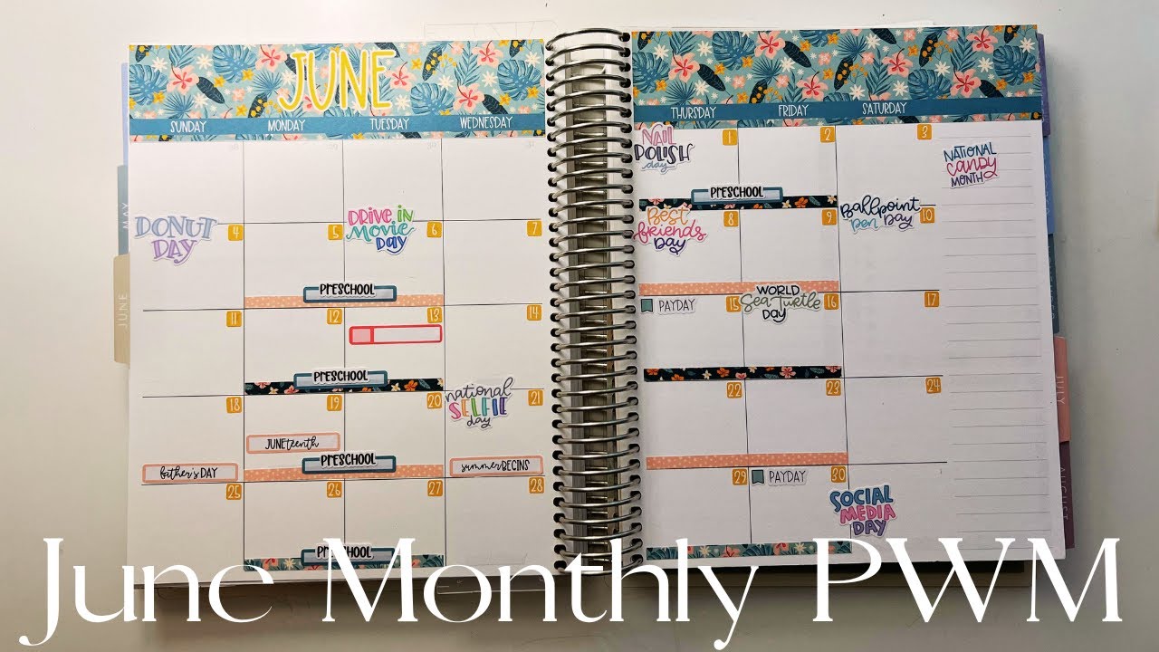 Summer has Arrived!! | June Plan With Me | PlannerKate - YouTube