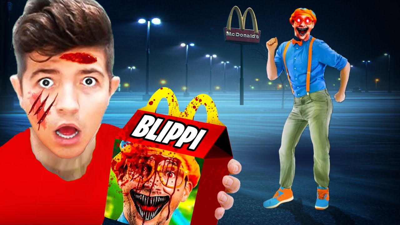 6 YouTubers Who Ordered The BLIPPI.EXE HAPPY MEAL At 3AM! (Preston ...