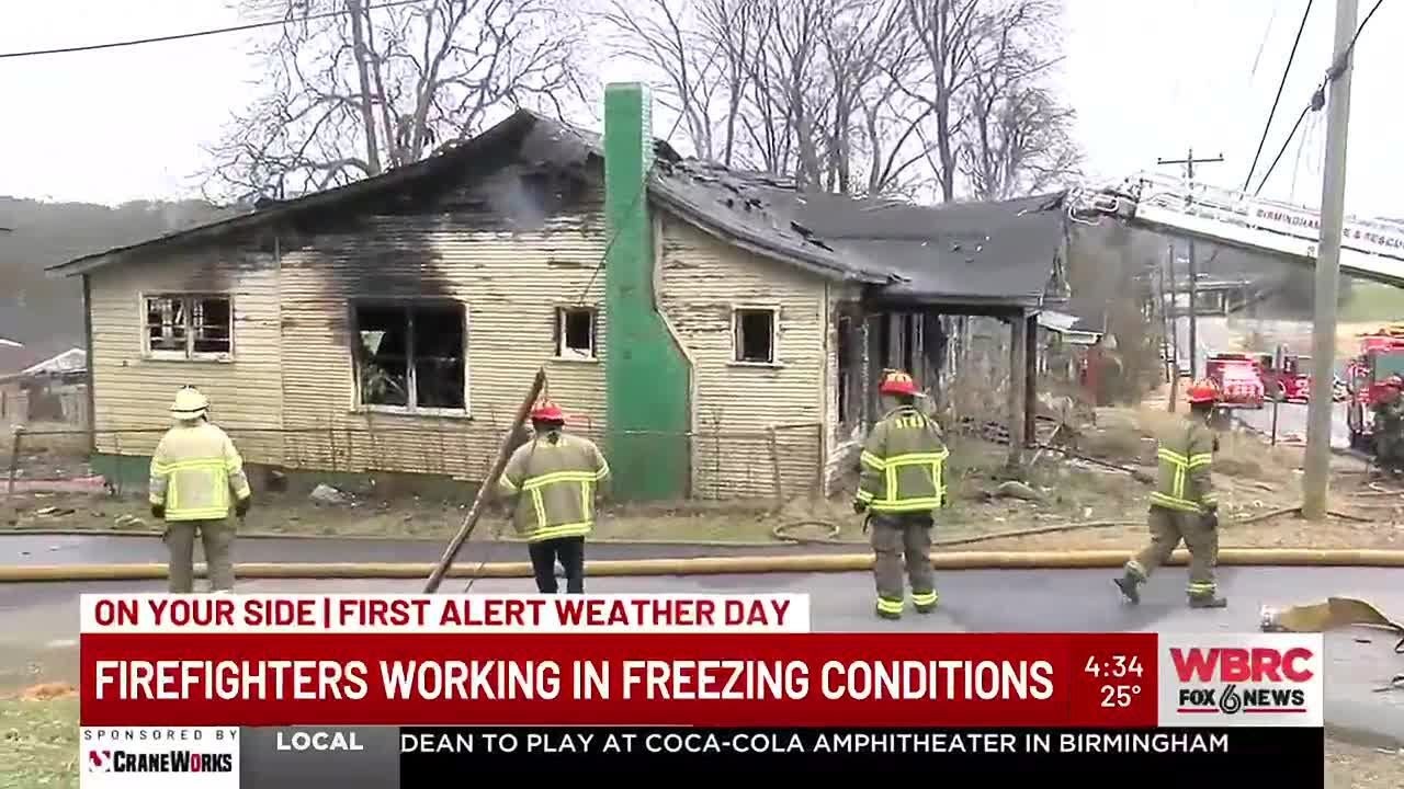 Firefighters working in freezing conditions - YouTube