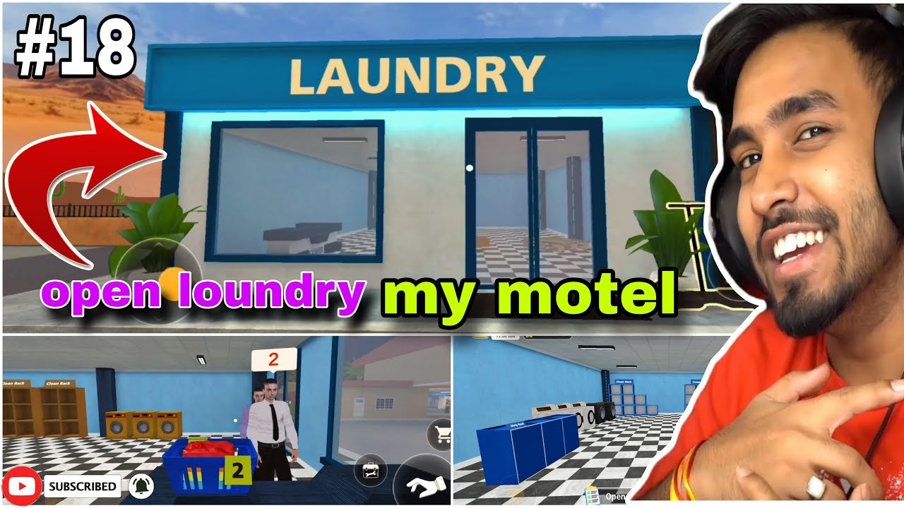 I open loundry in my motel 😱 | #18 | supermarket & motel simulator | # ...