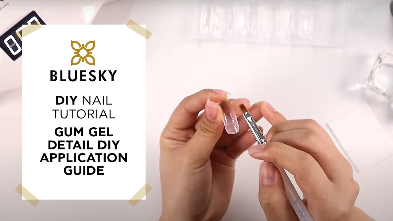 BLUESKY Nail Tutorial - Gum Gel Detail DIY Application Guide - YouTube
