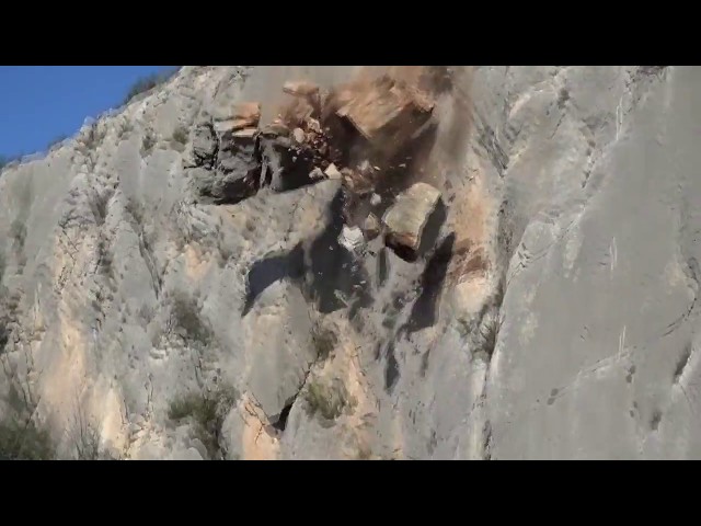 Rock Falling Off Cliff