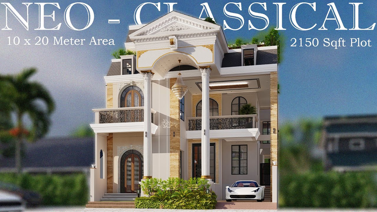 10x20 Meter Royal Mansion With Office 2150 Sqft Neo Classical Villa 10x20-meter-royal-mansion-with-office-2150-sqft-neo-classical-villa