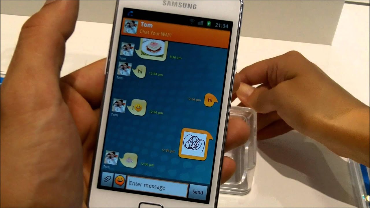 White Samsung Galaxy S2 - ChatON App Demo @ IFA 2011 - YouTube