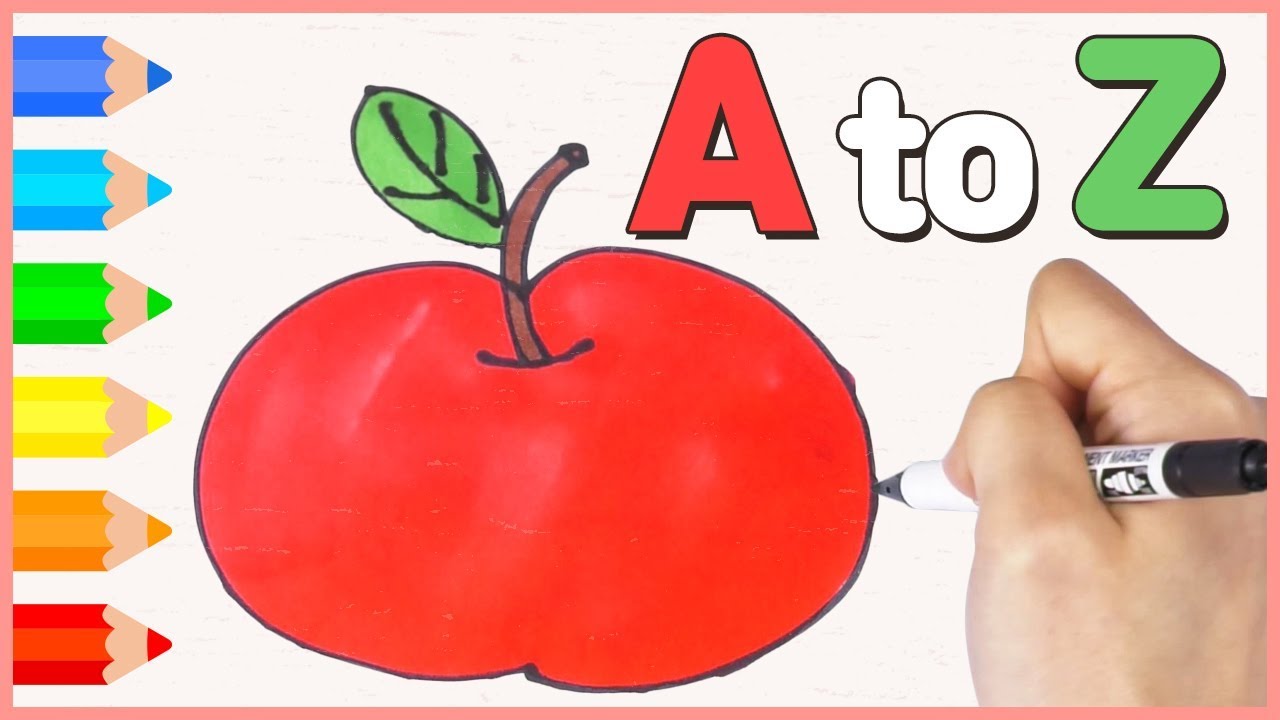 ABC Phonics Drawing and Coloring | A to Z | Kids Drawing | 색칠 놀이 영어 공부 ...